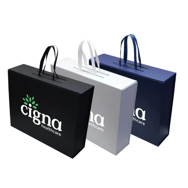 Foldable Gift Box with Magnetic Closure & Ribbon Handle | Promotional ...